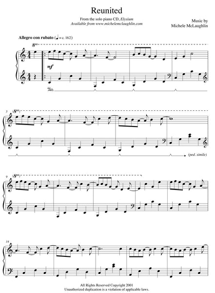Reunited (PDF Sheet Music) – Michele McLaughlin Music