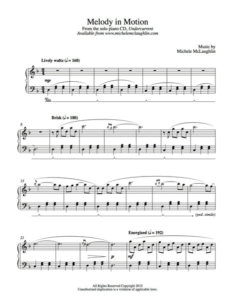 Melody In Motion (PDF Sheet Music) – Michele McLaughlin Music