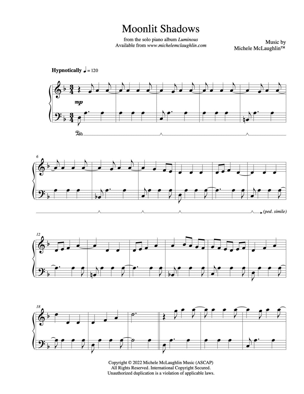 Moonlit Shadows (PDF Sheet Music) – Michele McLaughlin Music