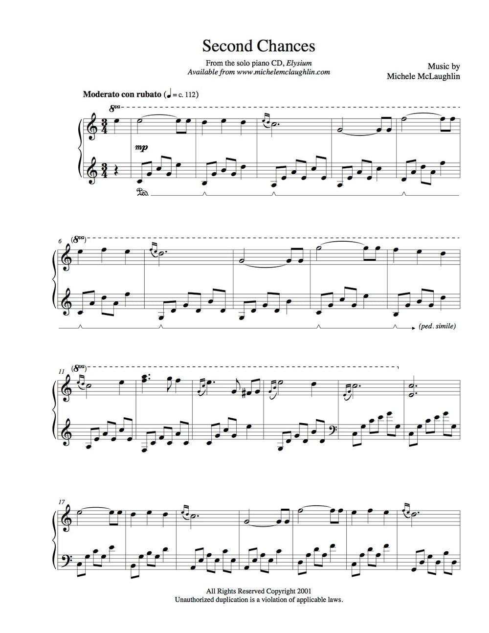 Second Chances (PDF Sheet Music) – Michele McLaughlin Music