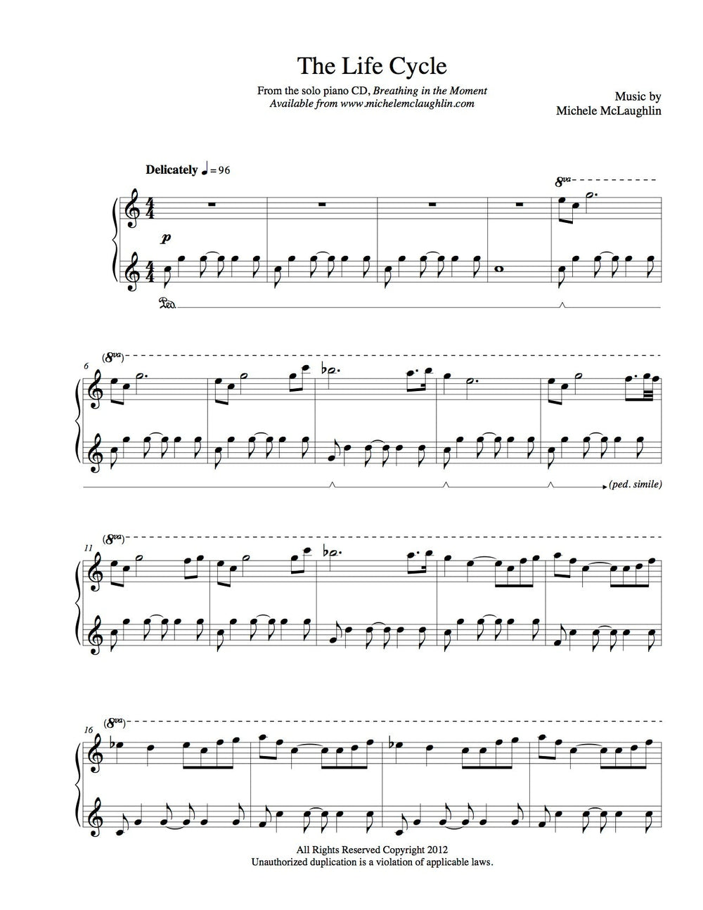 The Life Cycle (PDF Sheet Music) – Michele McLaughlin Music