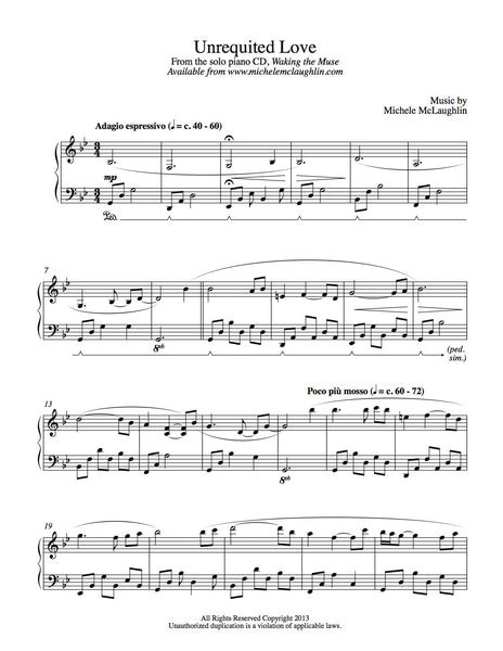 Unrequited Love (PDF Sheet Music) – Michele McLaughlin Music