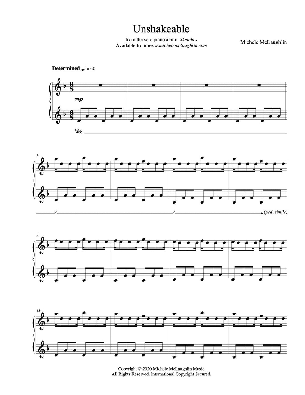 Unshakeable (PDF Sheet Music) – Michele McLaughlin Music